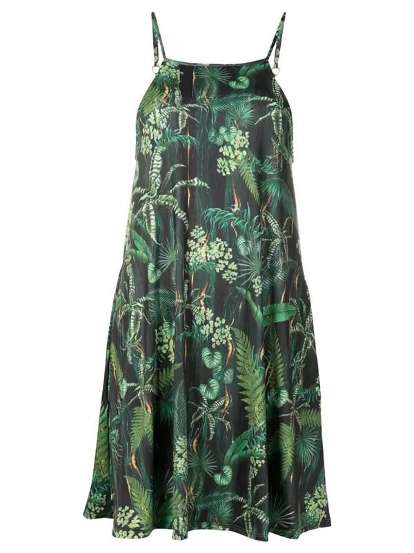 LYGIA & NANNY Isis Leaf-print Minidress - Green