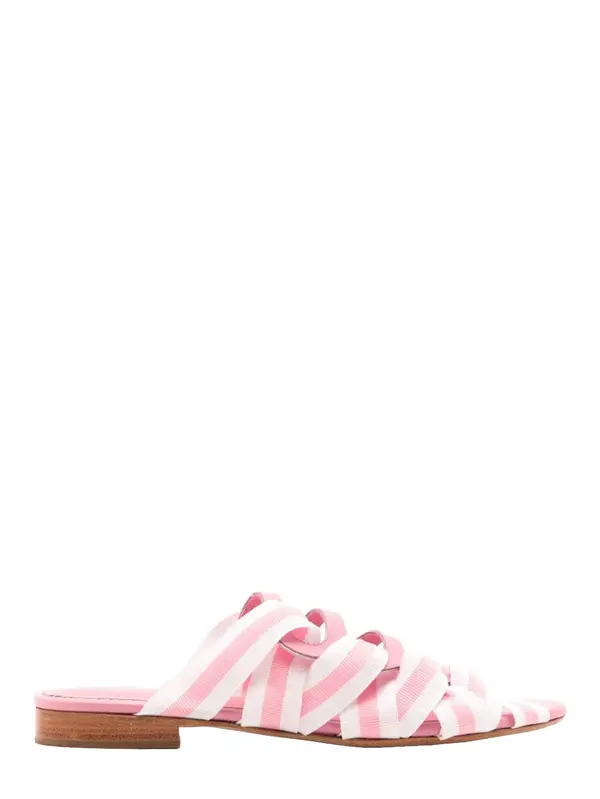 STUDIO CHOFAKIAN Mia Stripe-detailing Slides - Pink