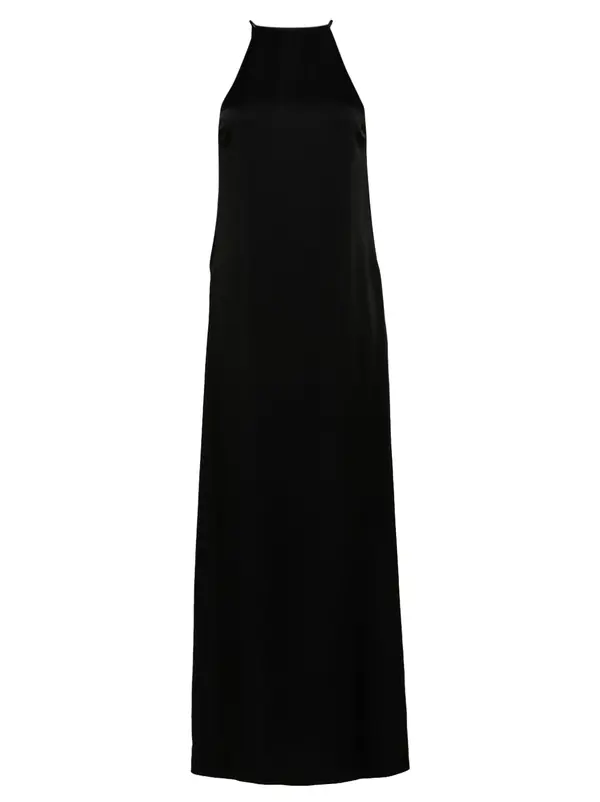 Saint Laurent Cut-out Detail Maxi Dress - Black
