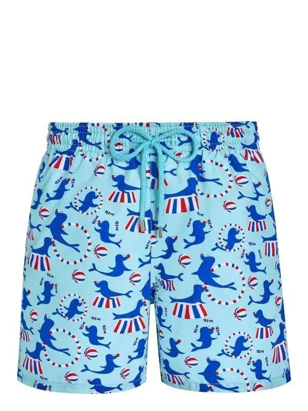 Vilebrequin Seal-print Swim Shorts - Blue