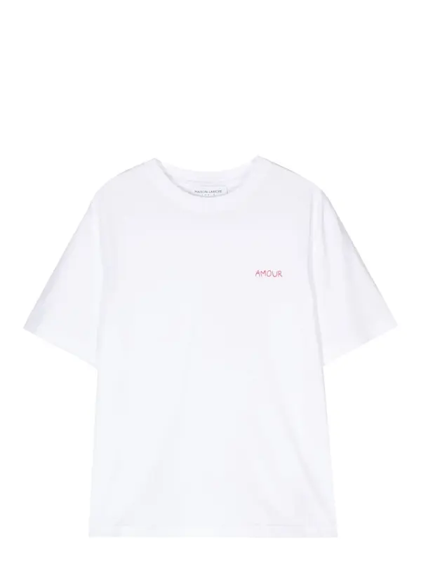 Maison Labiche Slogan-embroidered T-shirt - White