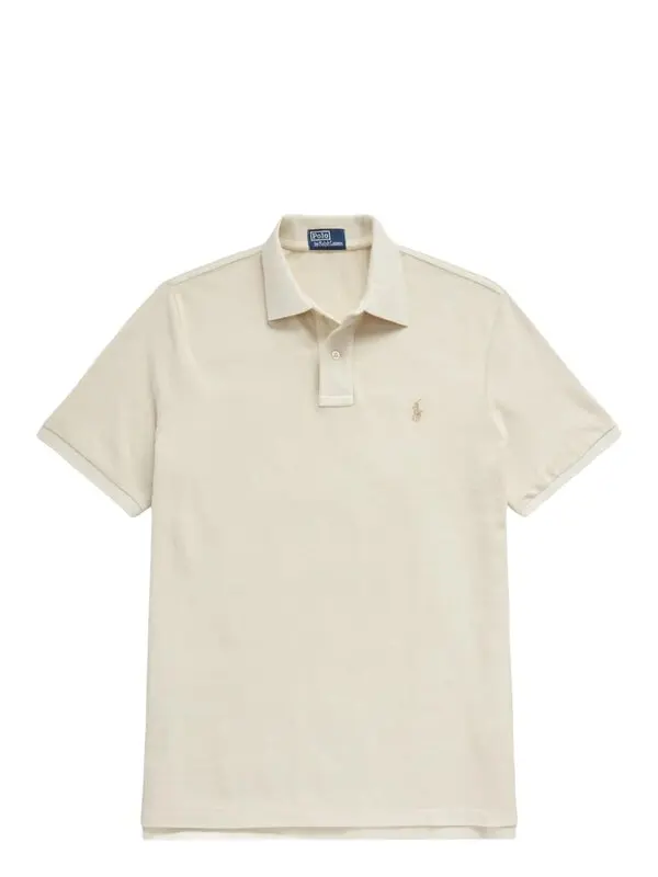 Polo Ralph Lauren Polo Pony-embroidered Cotton Polo Shirt - Neutrals