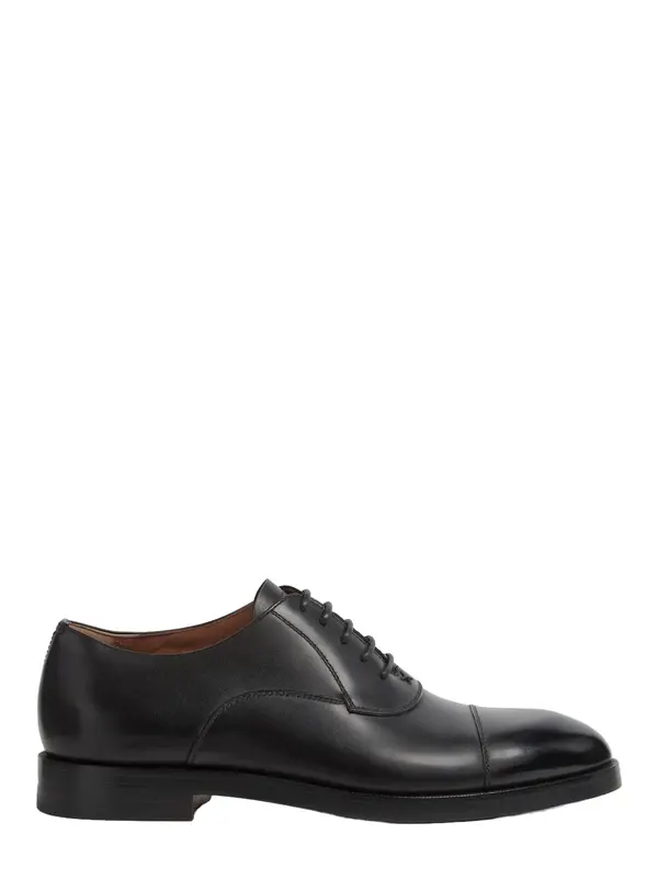 Zegna Torino Leather Oxford Shoes - Black