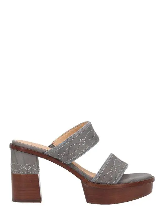 Frye Pipa Woodstock 2 Band Platform Sandals - Grey