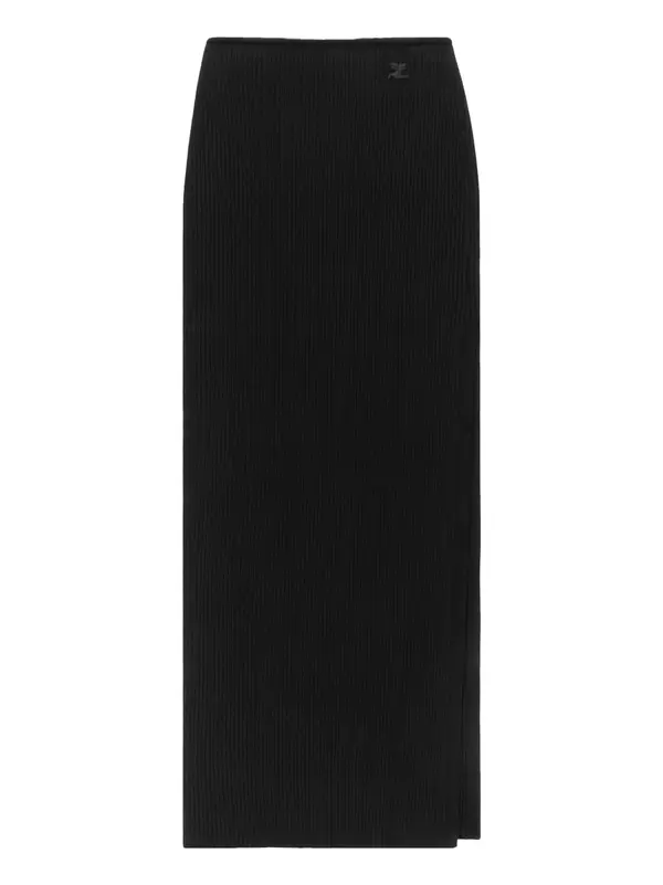 COURREGES Tube Ribbed-knit Long Skirt - Black