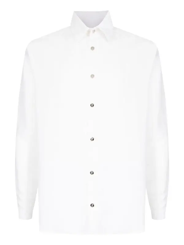 AMIR SLAMA Poseidon-print Buttoned Shirt - White