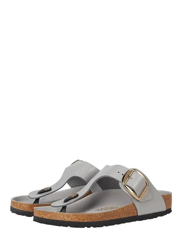 BIRKENSTOCK Gizeh Big Buckle High Shine T-strap Sandals - Gray