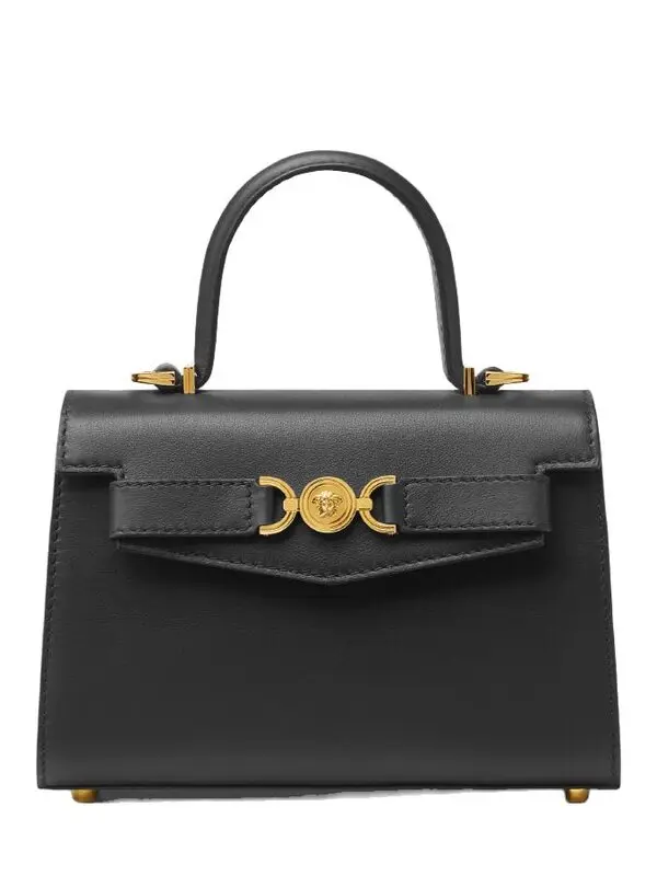 Versace Medusa '95 Small Leather Top-handle Bag - Black+gold