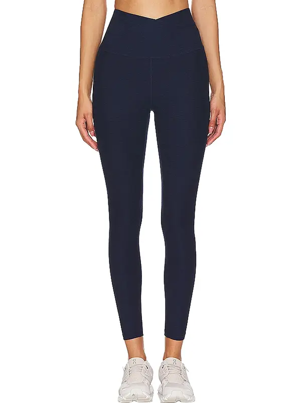 Beyond Yoga Spacedye At Your Leisure Midi Legging In Navy - Nocturnal Navy