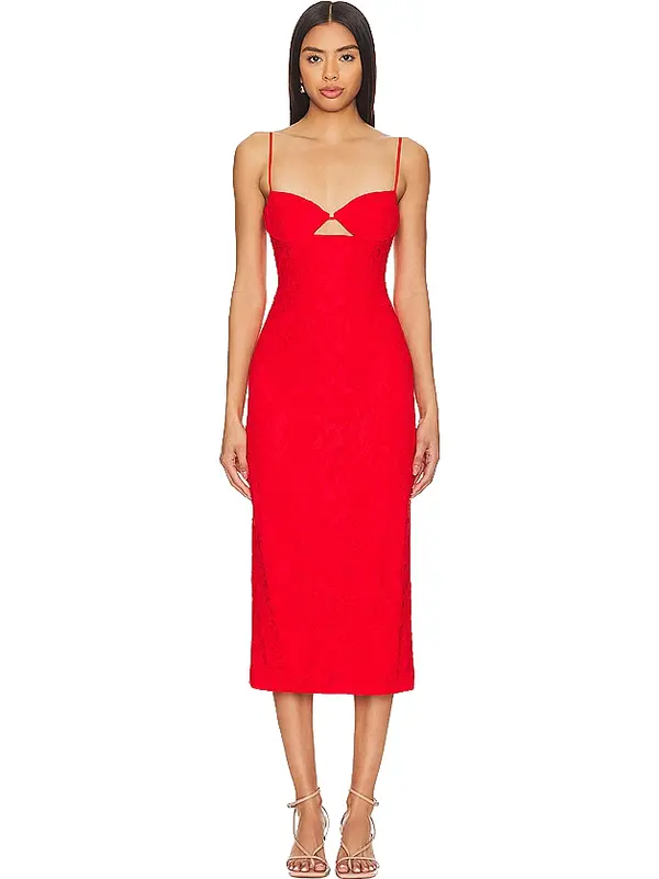 Bardot Ivanna Midi Dress - Fire Red