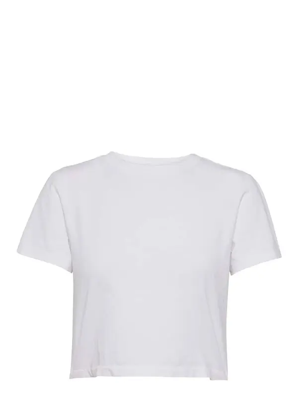 RE/DONE Cotton Jersey Crop Top - White