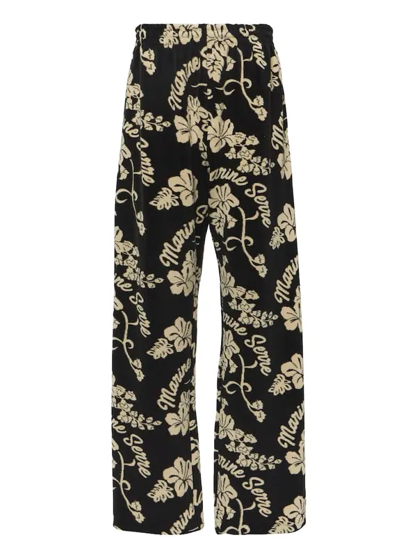 MARINE SERRE Floral Jacquard Track Pants - Black