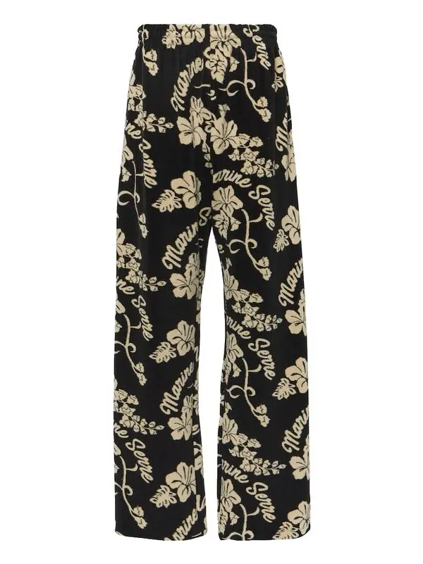 MARINE SERRE Floral Jacquard Track Pants - Black