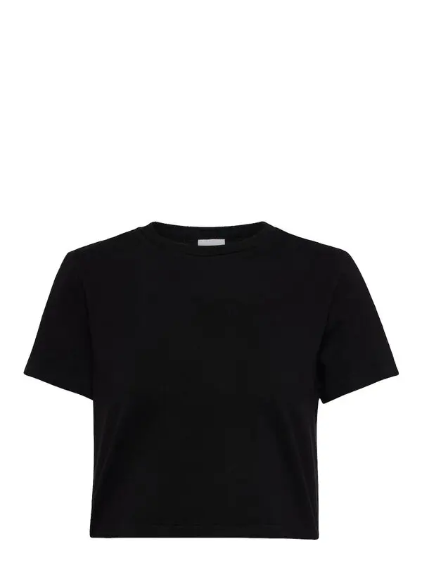 RE/DONE Cotton Jersey Crop Top - Black