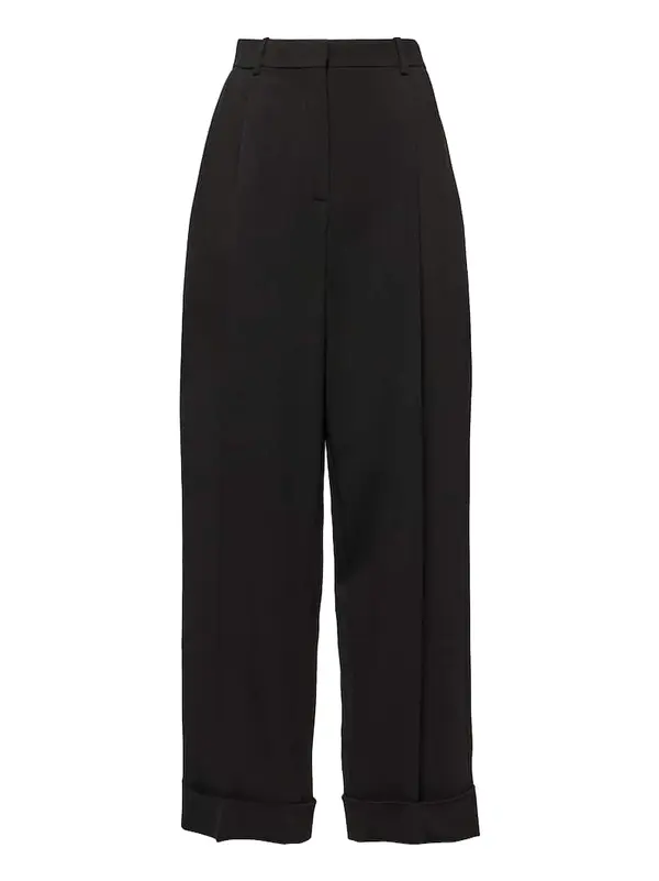 THE ROW High-rise Wide-leg Trousers - Black