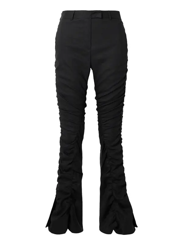 Acne Studios Gathered Flared Pants - Black