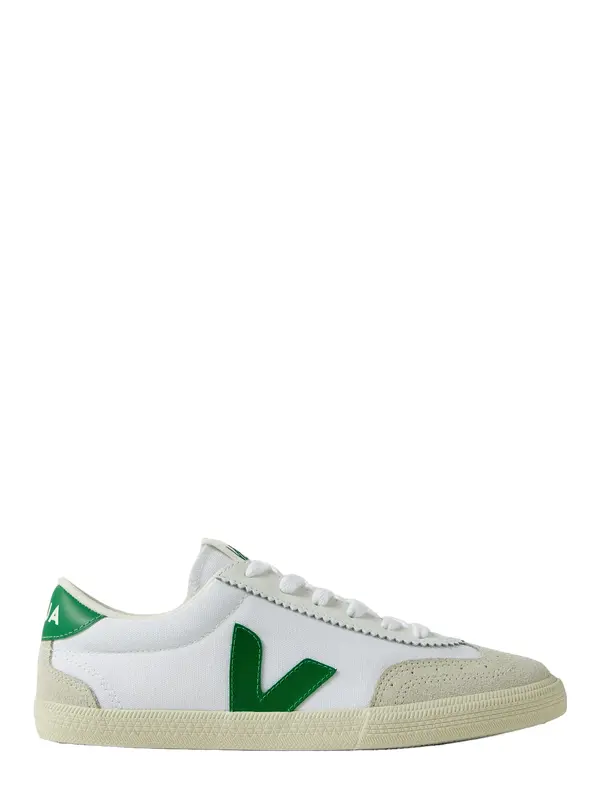 VEJA Volley Leather-trimmed Canvas Sneakers - White