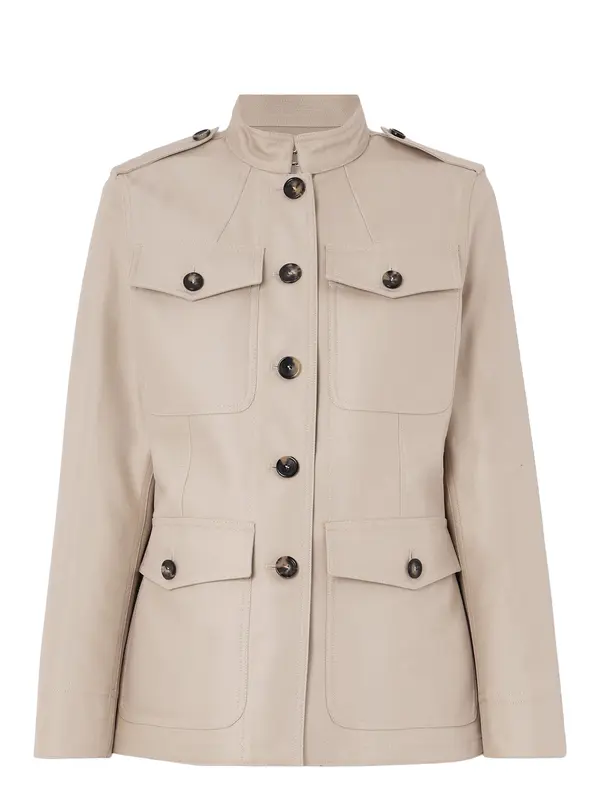 Loro Piana Ashley Cotton And Silk-blend Twill Jacket - Neutrals