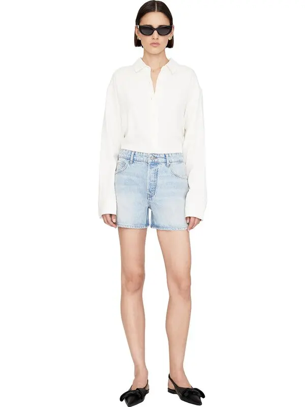 ANINE BING Dalton Denim Shorts - Bleached Blue