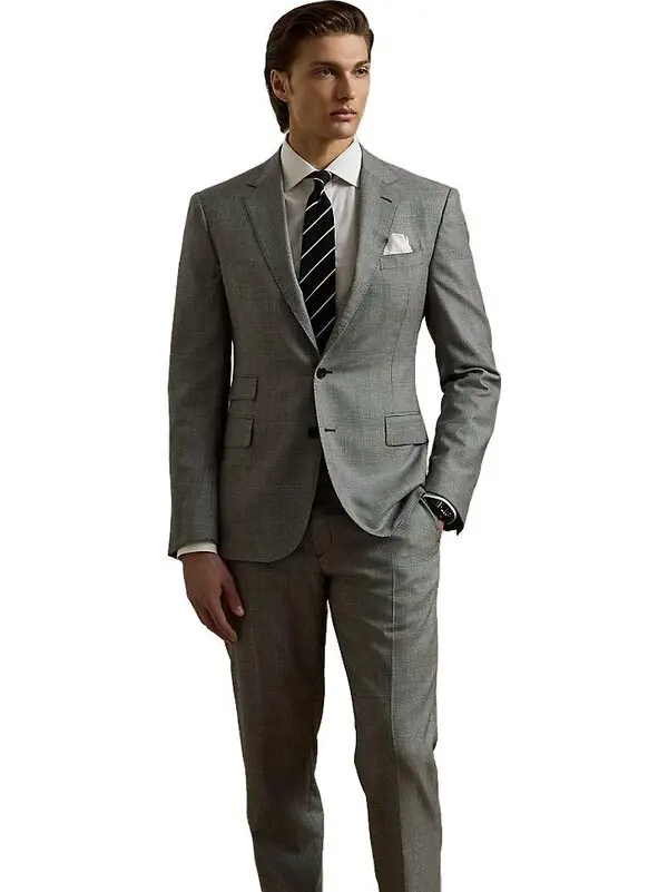 Ralph Lauren Kent Hand-tailored Glen Plaid Suit - Black/white