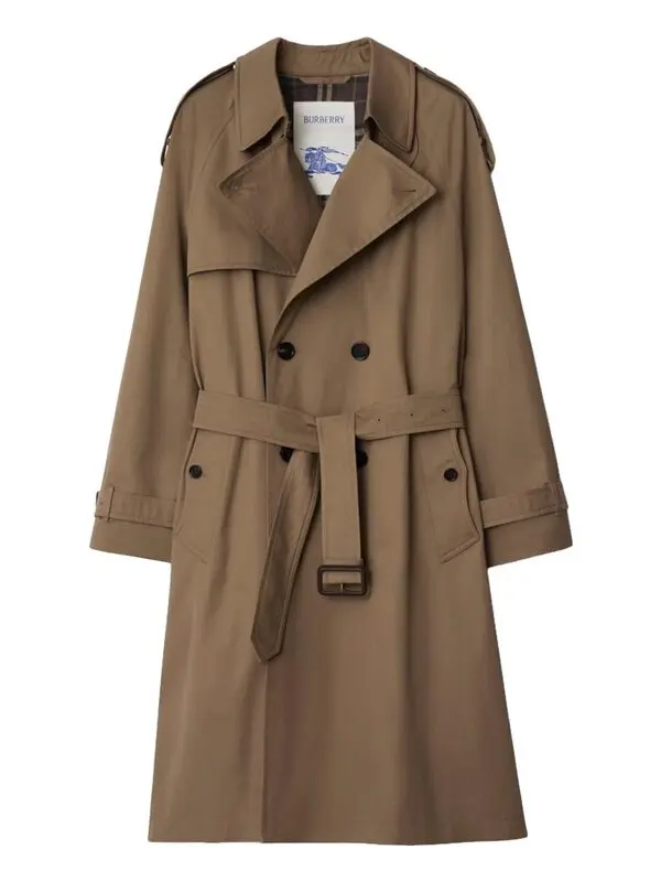 Burberry Long Gabardine Chestwood Trench Coat - Clay Brown