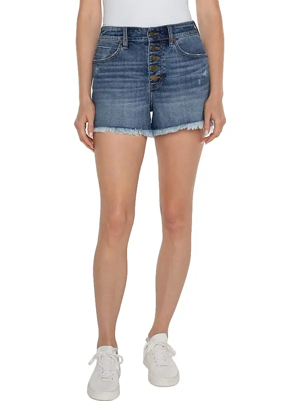 LIVERPOOL Christine High Rise Denim Shorts - Claymont