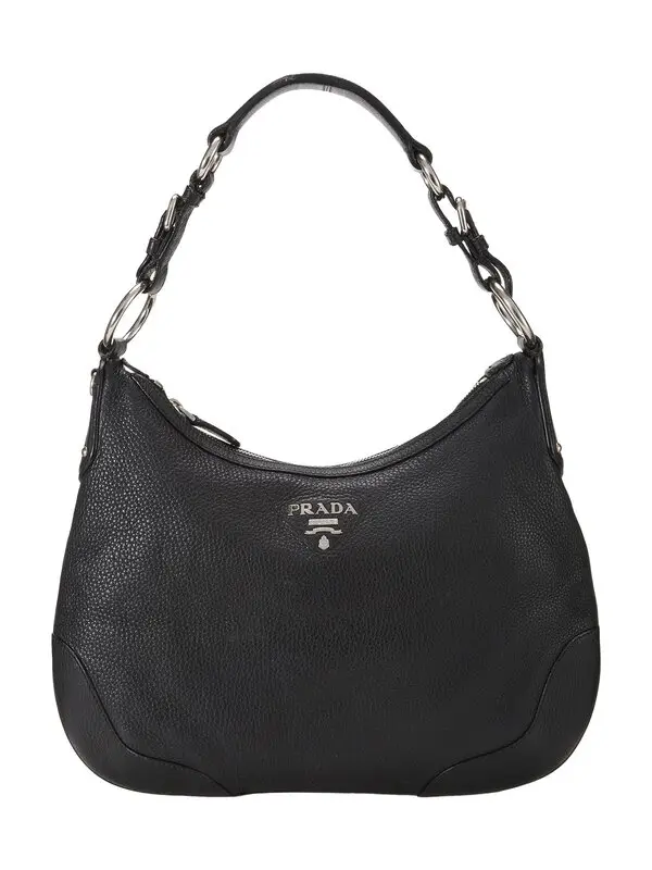 Prada Vitello Daino Hobo - Black