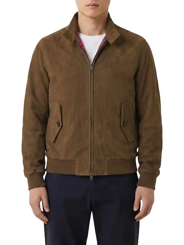 BARACUTA Zip Up Jacket - Burnt