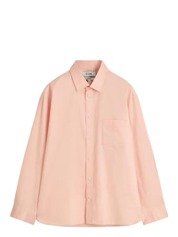 Cos Wide Oversized Cotton Oxford Shirt - Orange
