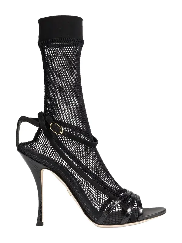 Dolce & Gabbana Fishnet Sandals - Black