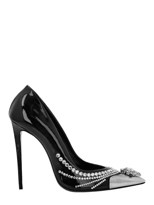 Philipp Plein 105mm Crystal-embellished Patent Leather Pumps - Black