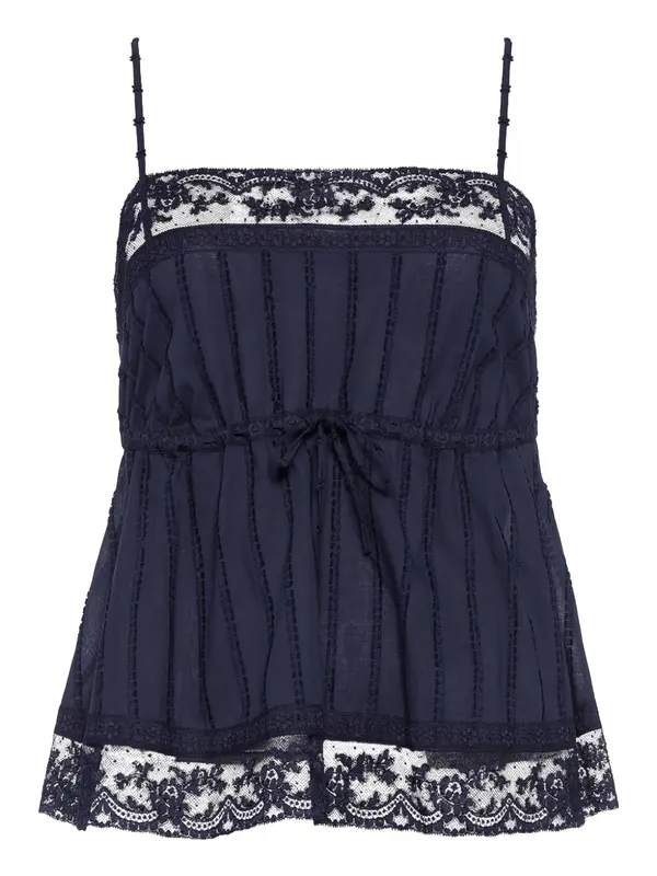 ERES Porcelaine Lace-trim Camisole - Blue