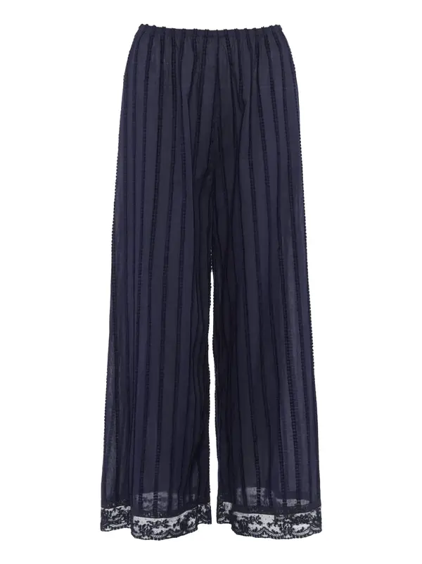 ERES Lace-trim Wide-leg Trousers - Blue