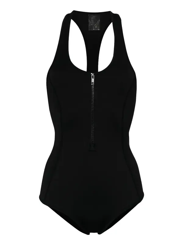 DUSKII Zip-up Racerback Swimsuit - Black