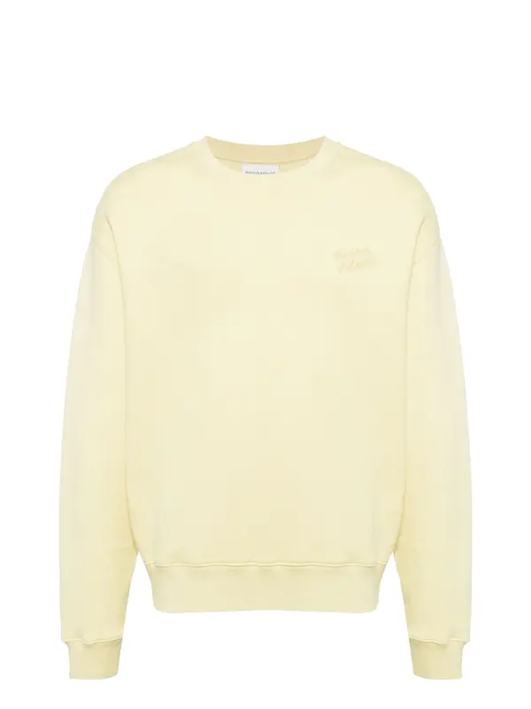 Maison Kitsuné Logo-embroidered Cotton Sweatshirt - Yellow