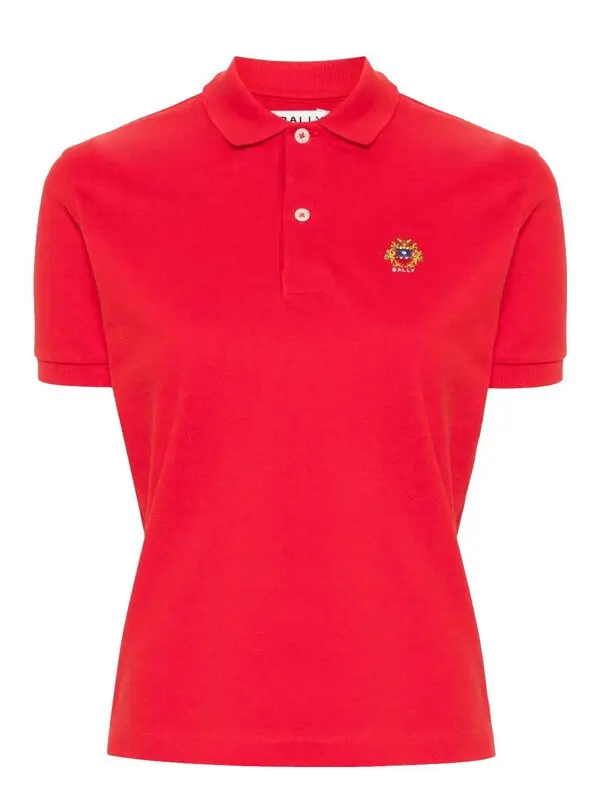 Bally Logo-embroidered Cotton Polo Top - Red