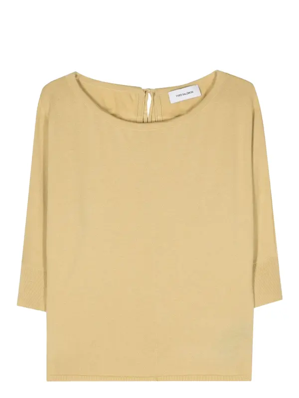 YVES SALOMON Knitted Wool Top - Yellow