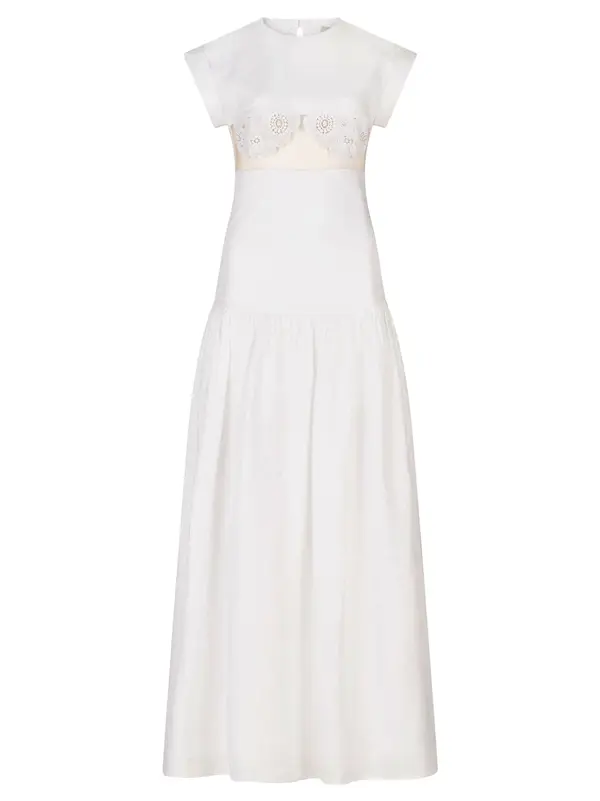 Silvia Tcherassi Hanane Linen Maxi Dress - White