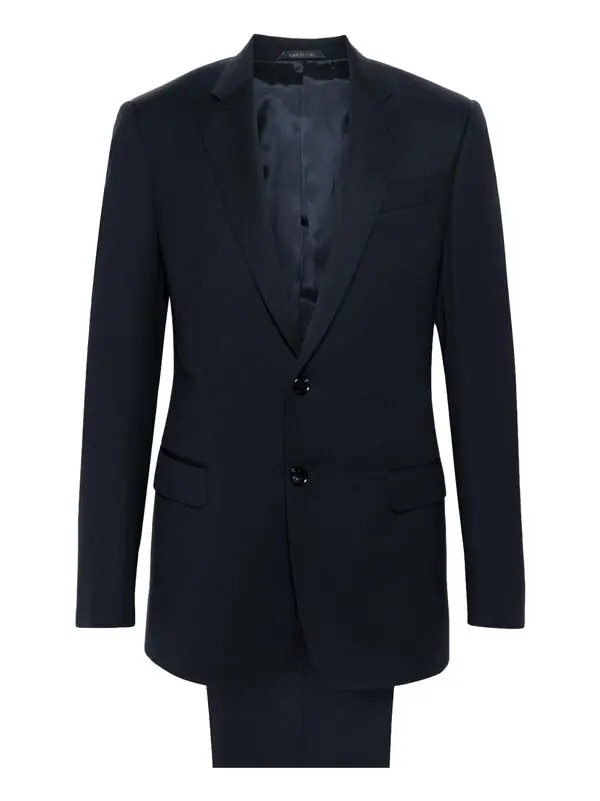 Giorgio Armani Single-breasted Virgin-wool Suit - Blue