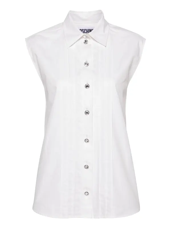 Moschino Pintuck Sleeveless Shirt - White