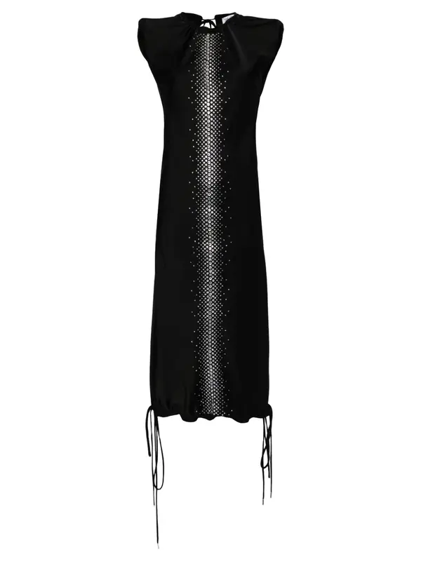 Attico Rhinestone-embellished Midi Dress - Black