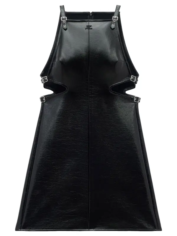 COURREGES Slash Buckle Mini Dress - Black