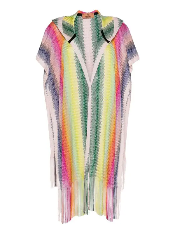 Missoni Zigzag-woven Fringed Cardigan - Green