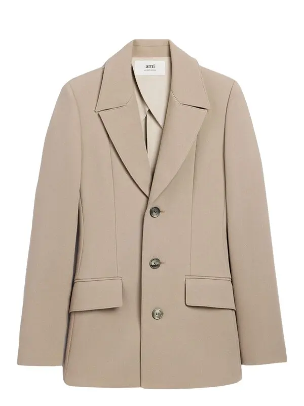 Ami Tailored Virgin Wool Blazer - Neutrals