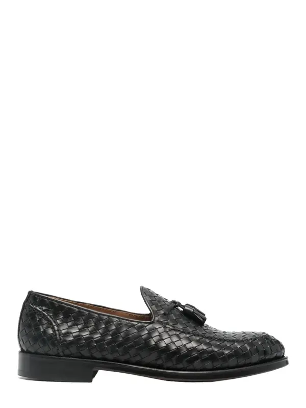 DOUCAL'S Interwoven Leather Loafers - Black