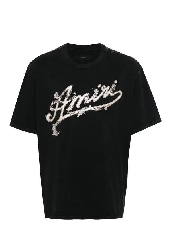 Amiri Logo-printed Cotton T-shirt - Black