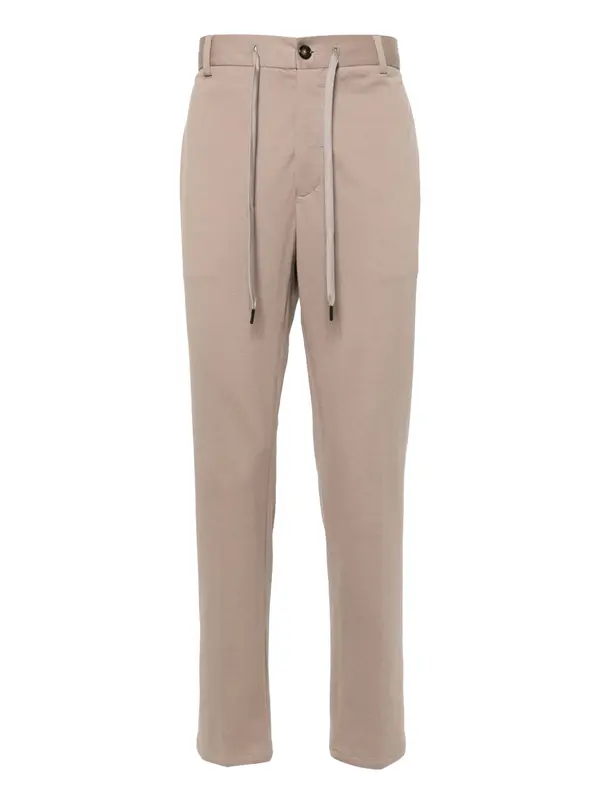 CIRCOLO 1901 Drawstring-waist Piqué Chino Trousers - Neutrals