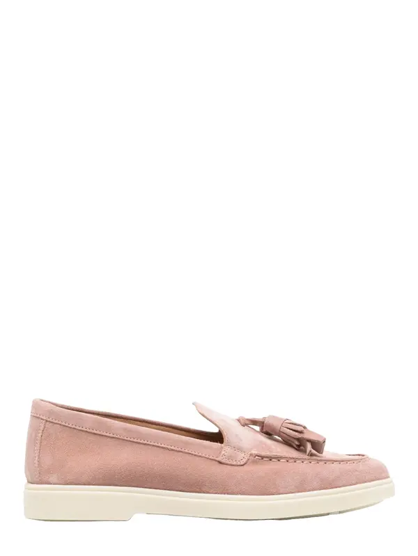Santoni Tassel Detail Suede Loafers - Pink