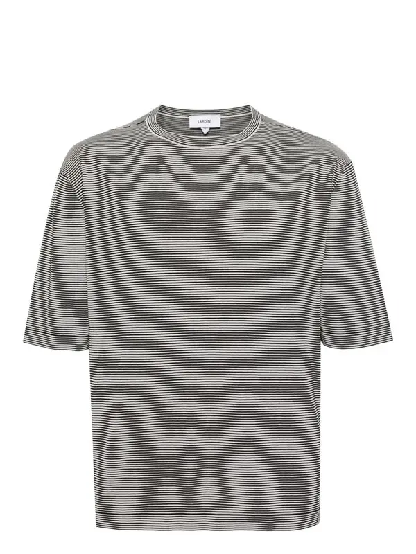 LARDINI Striped Cotton T-shirt - White
