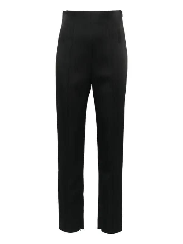Khaite Slim-fit Satin Trousers - Black